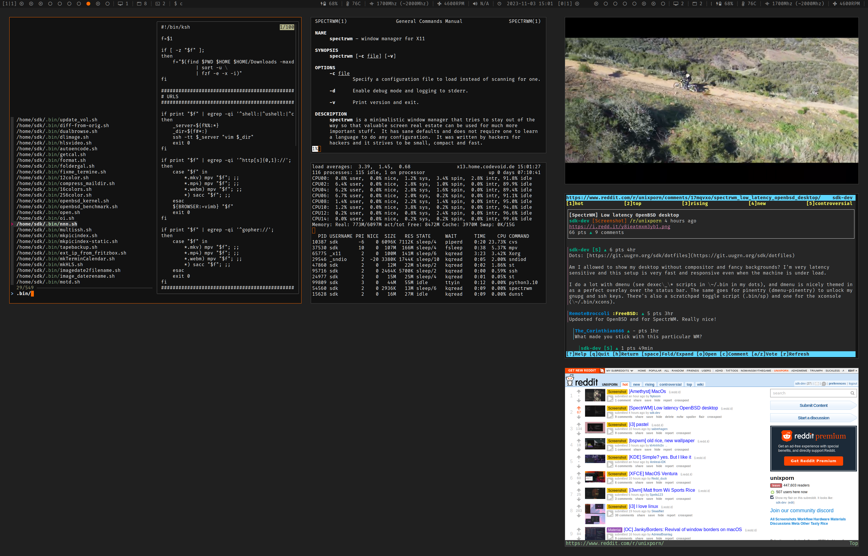 [SpectrWM] Low latency OpenBSD desktop : r/unixporn